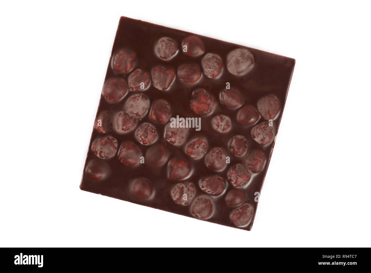 Dark chocolate bar with nuts isolated on a white background Stock Photo ...