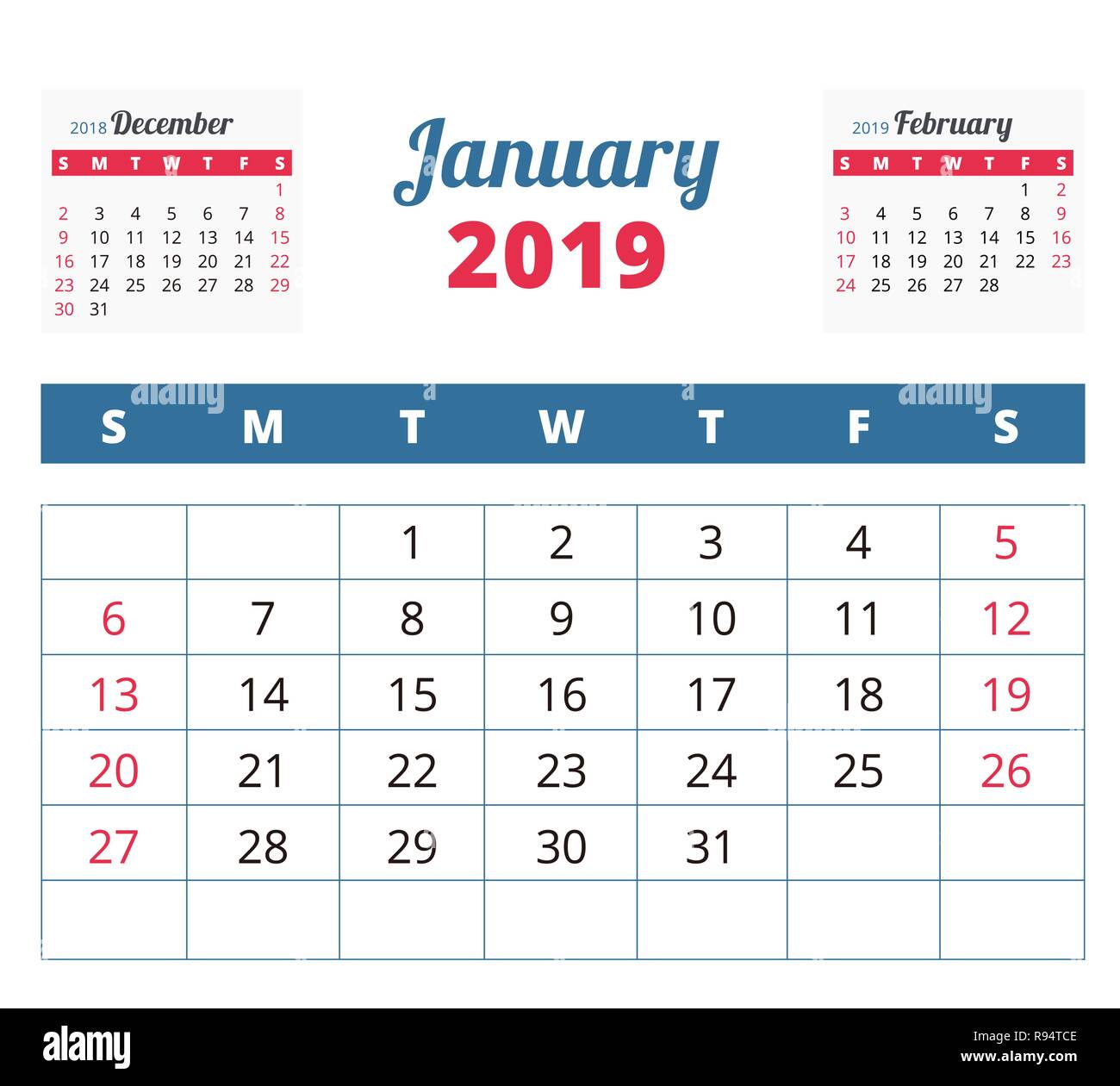 Monthly Calendar Design. Vector, illustration Stock Vector Image & Art ...