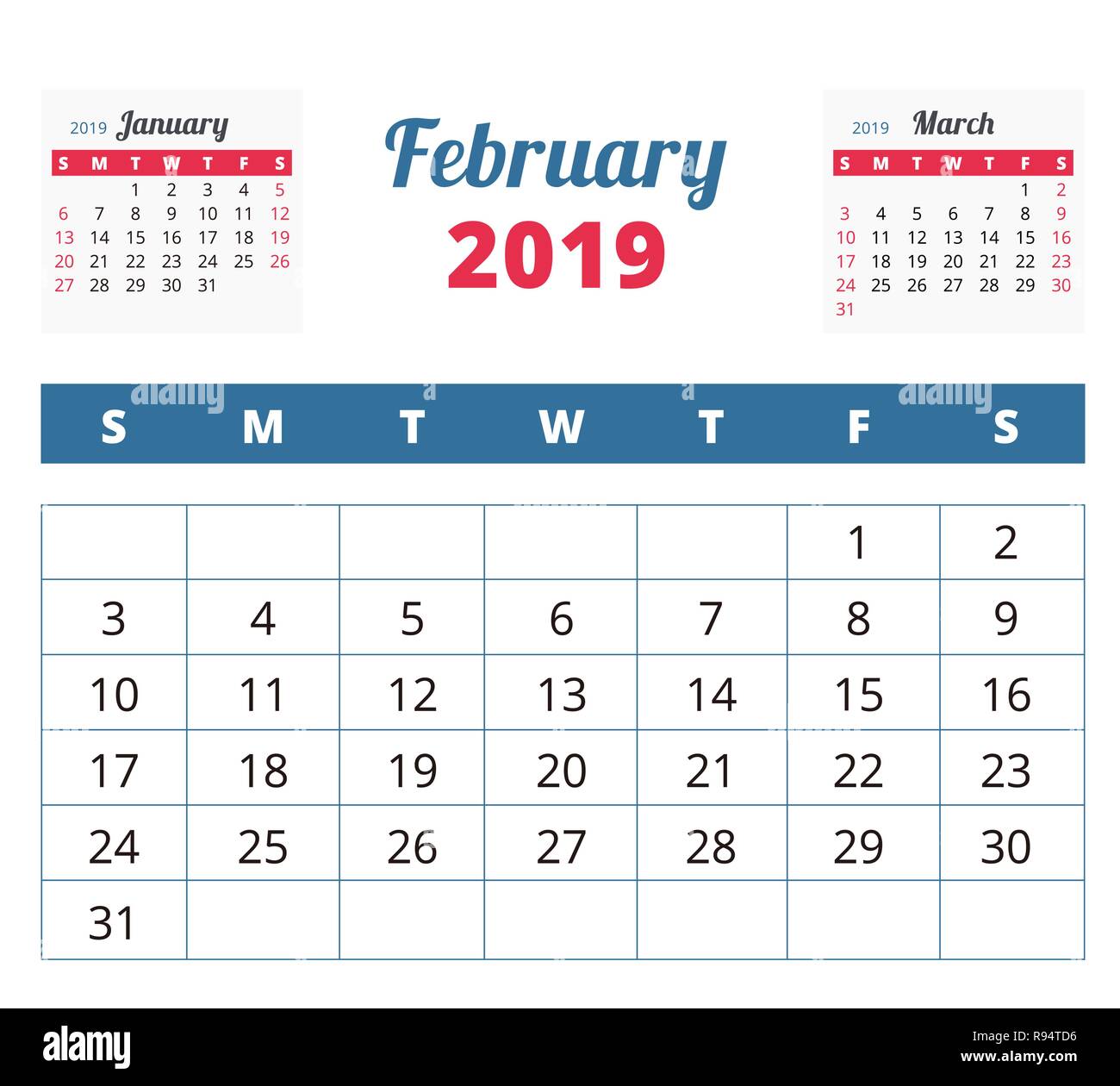 Monthly Calendar Design. Vector, illustration Stock Vector Image & Art ...