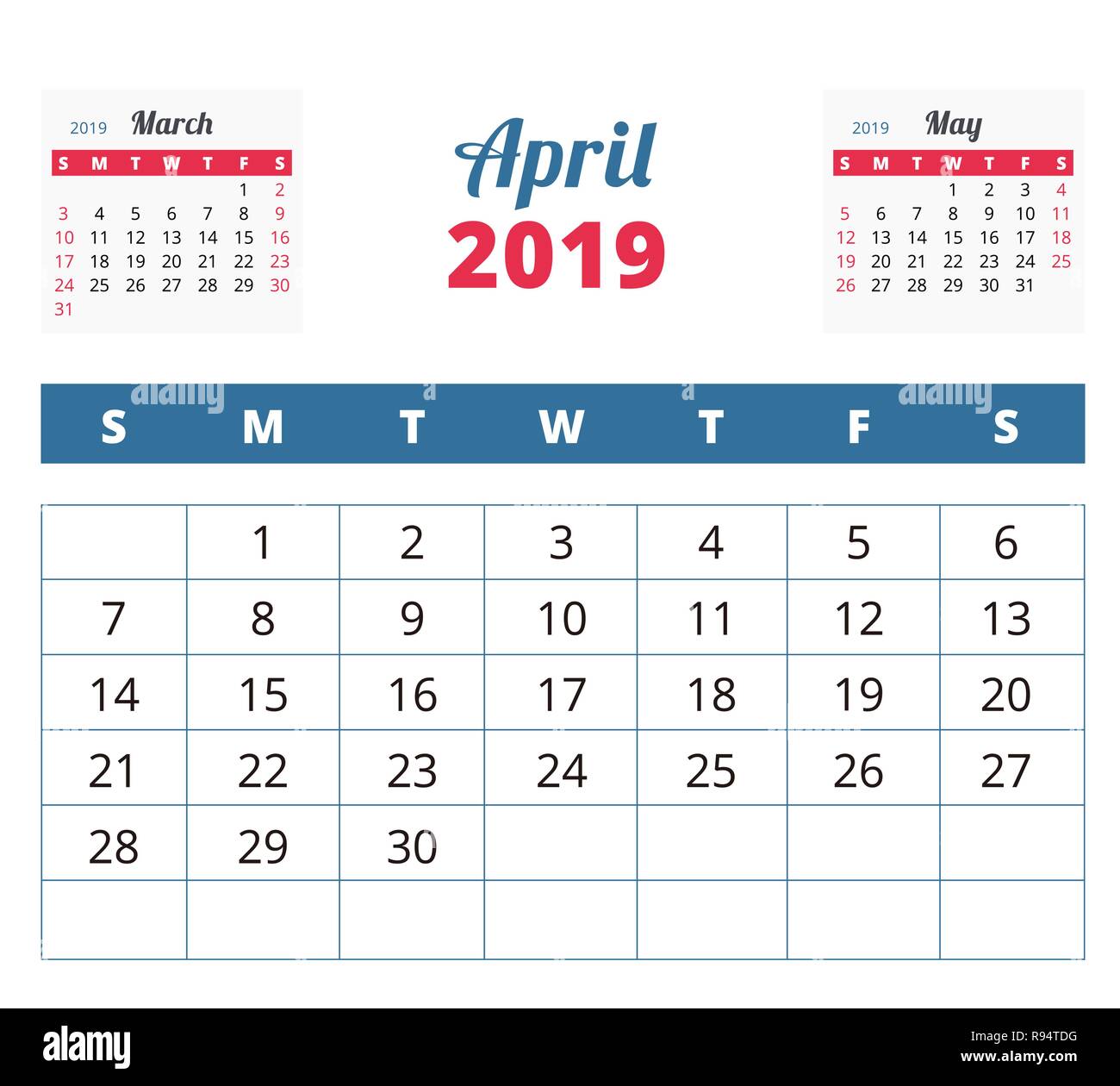 Monthly Calendar Design. Vector, illustration Stock Vector Image & Art ...