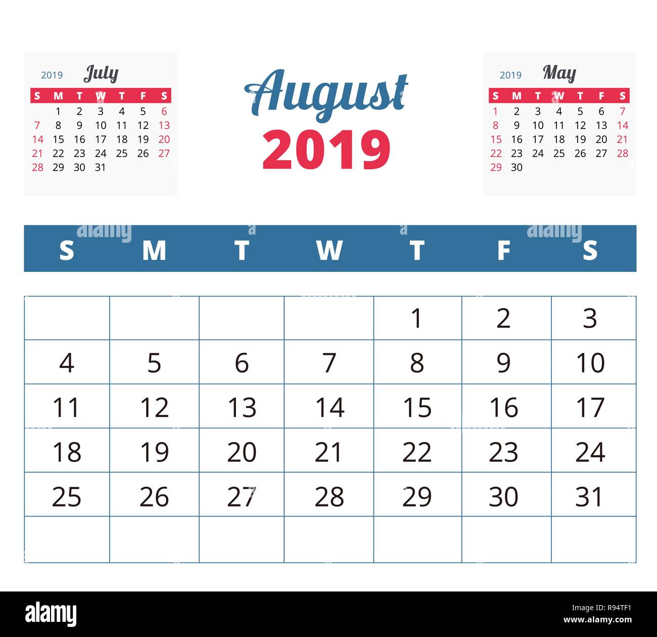 Monthly Calendar Design. Vector, illustration Stock Vector Image & Art ...