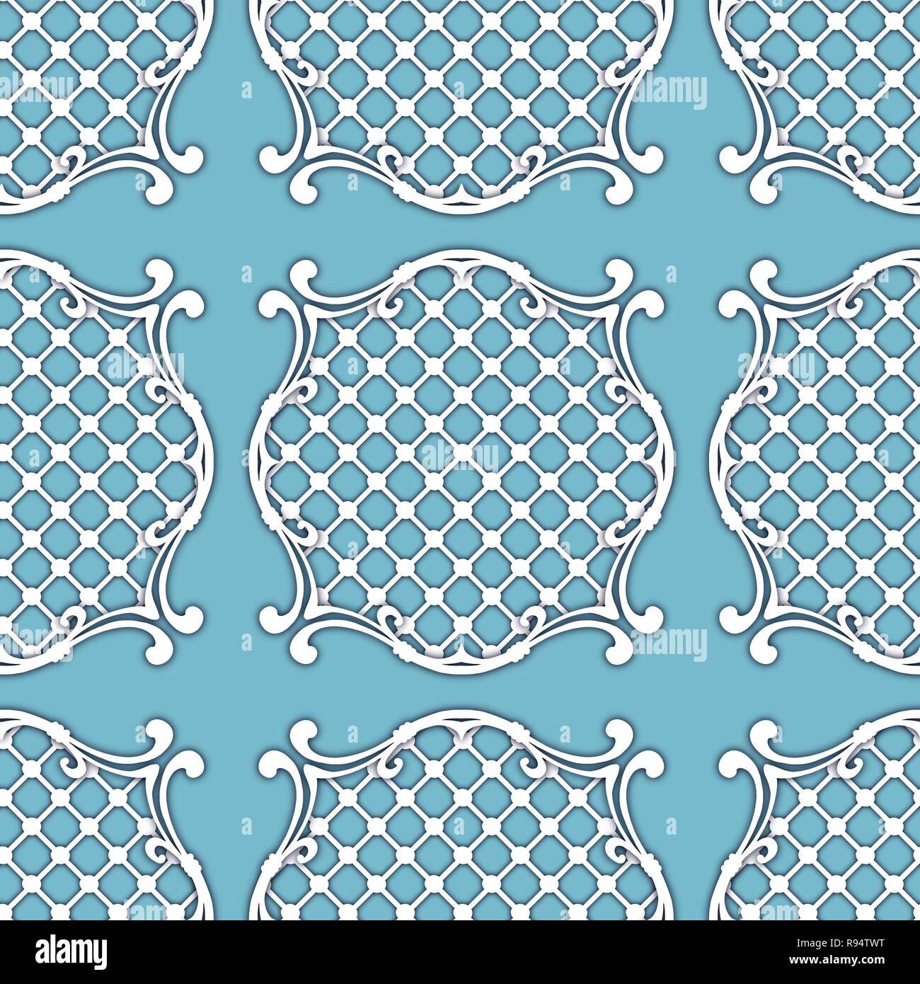 Seamless baroque pattern with white elements Stock Photo - Alamy
