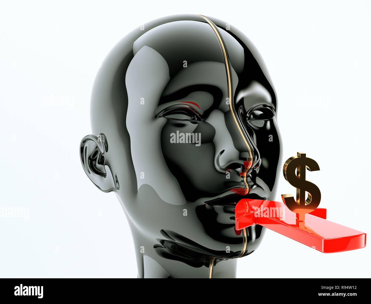 Consumption or consumerism arrow and dollar sign near human or customer ...