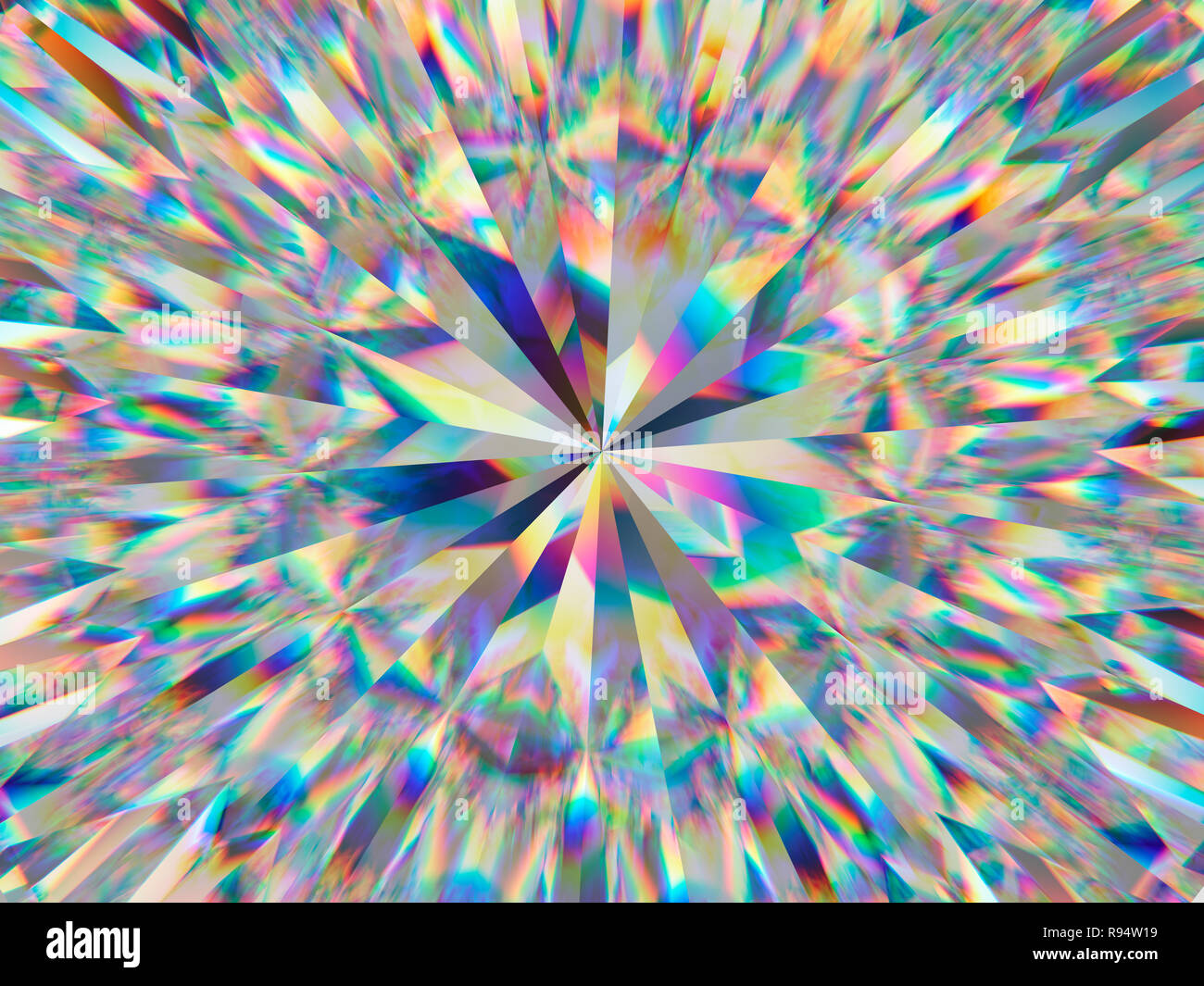 diamond structure extreme closeup and kaleidoscope. top view of round ...