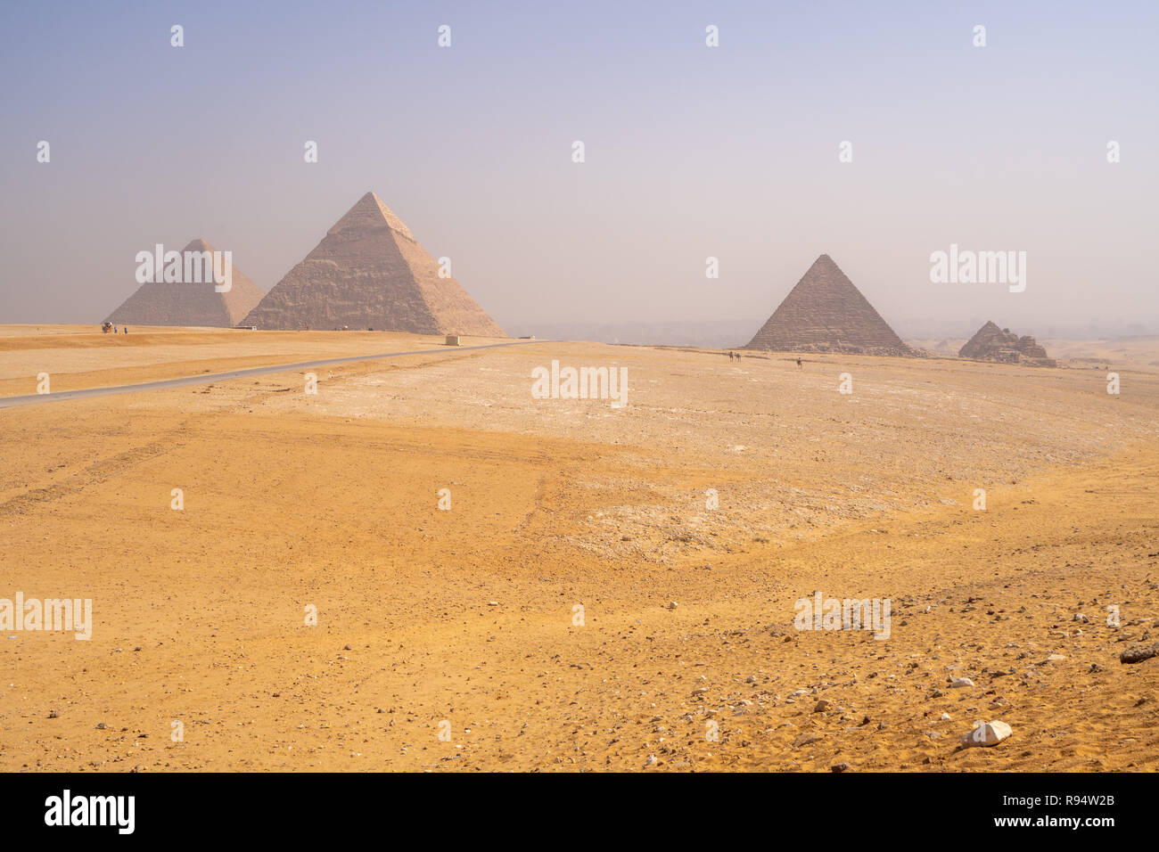 Pyramids of Giza near Cairo Egypt. Wonder of the World in the desert ...