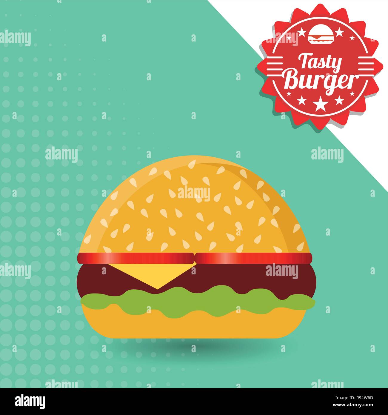 Tasty burger vector from a fast food with meat, cheese, and salads ...