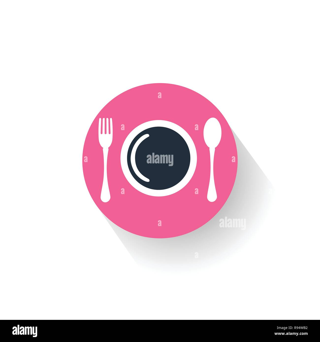 Food plate spoon icon Stock Vector Images - Alamy