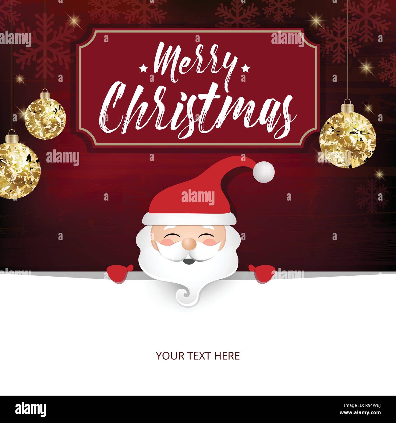 Elegant Christmas Background with Shining Gold Christmas Ball and Santa ...