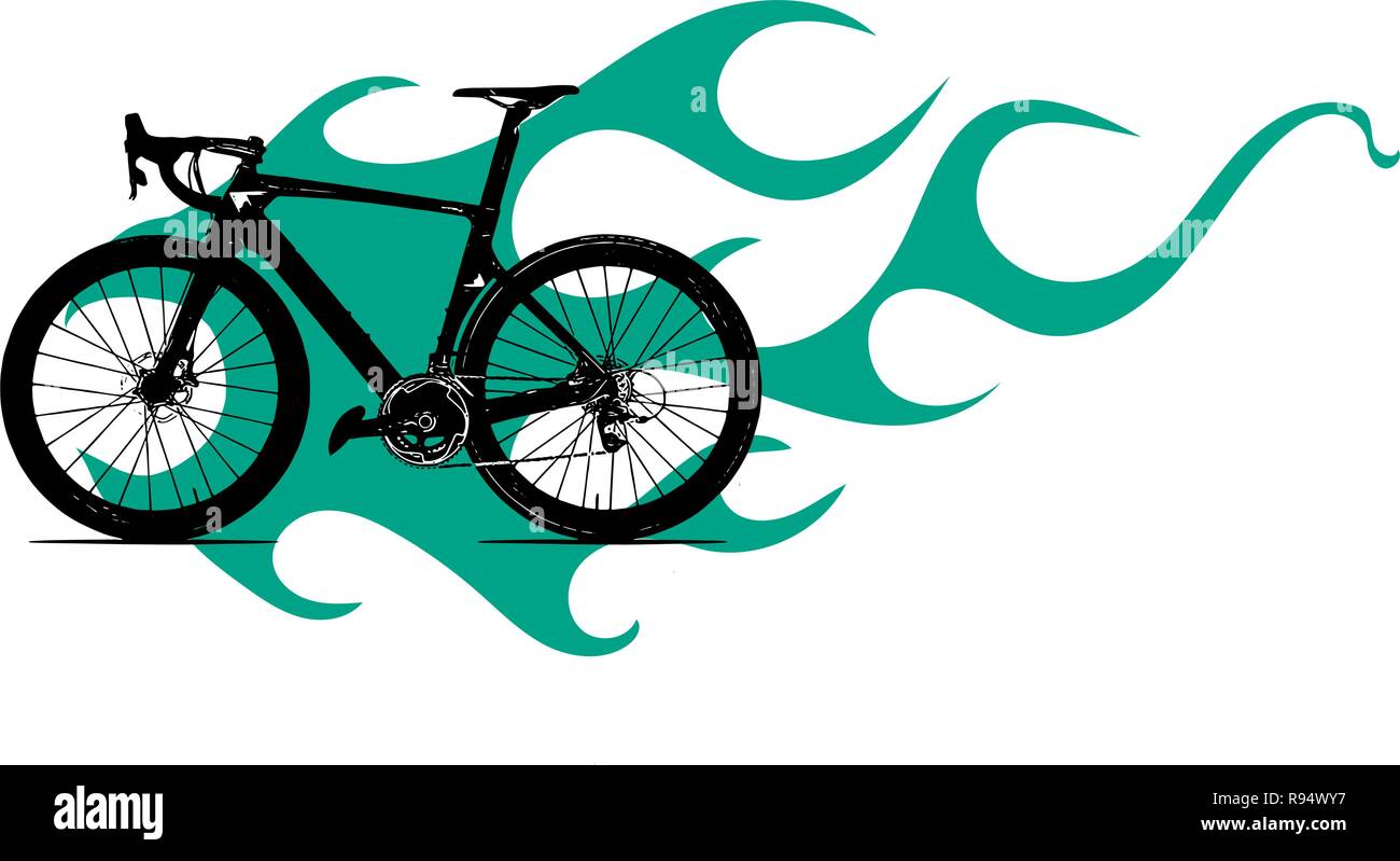 illustration bicycle with Flame Silhouette Stock Vector Image & Art - Alamy