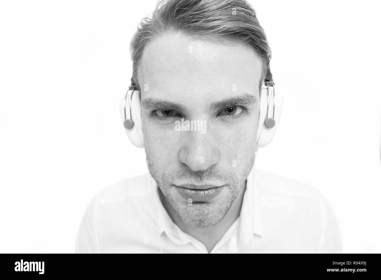 Concentrated close up Black and White Stock Photos & Images - Alamy