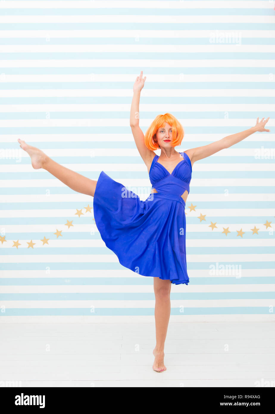 Sensual girl dancing contemporary dance. Dancer girl crazy about ...