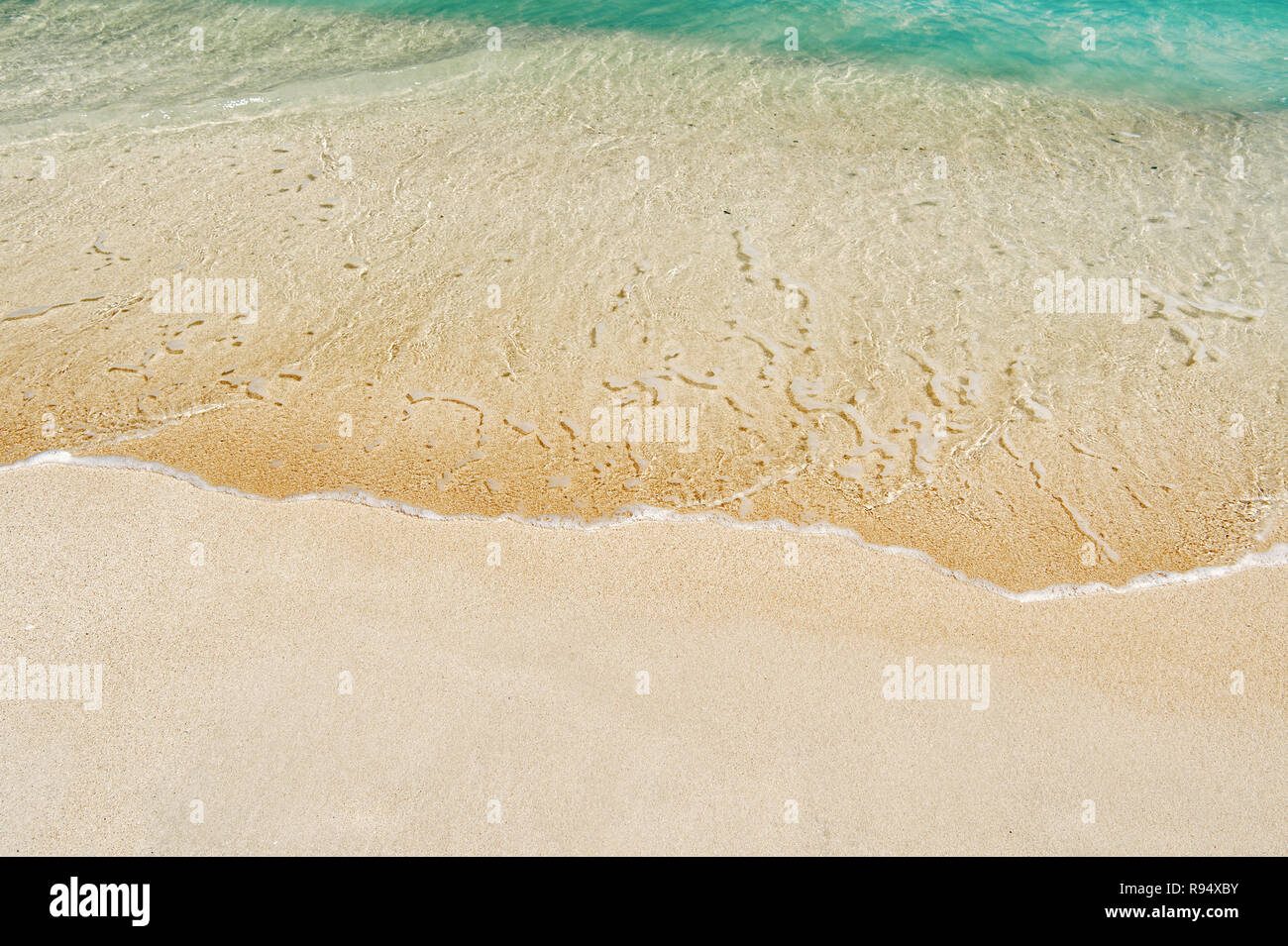 Beautiful marine view on aribbean sea coast line with clean wavy surf ...