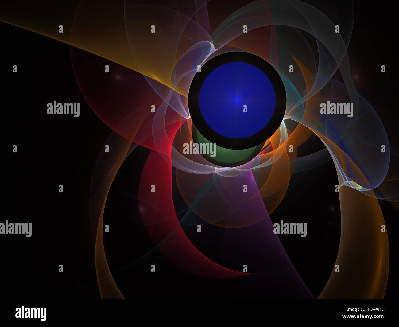 Tech fractal background - wave and curves. Abstract computer-generated ...