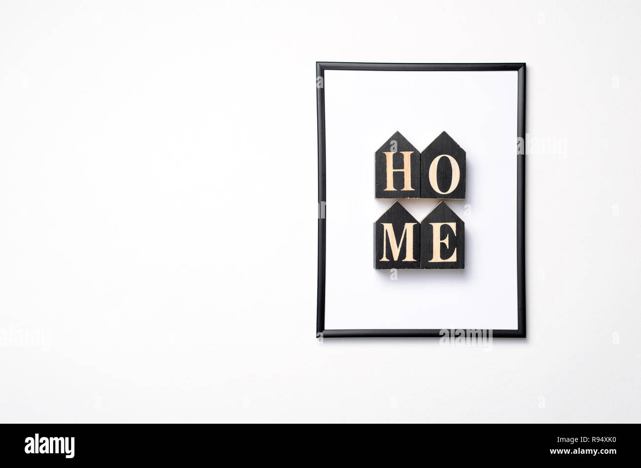 Home Letters in a Frame on White Background, Home Concept, Flat Lay ...