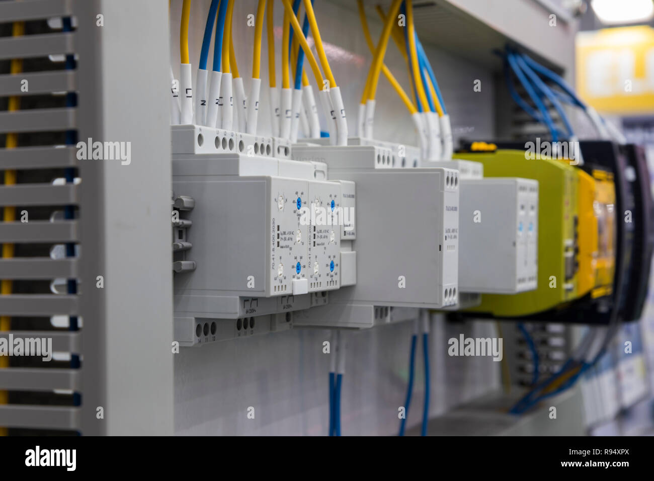 wired electrical board with terminals for industrial machine Stock ...