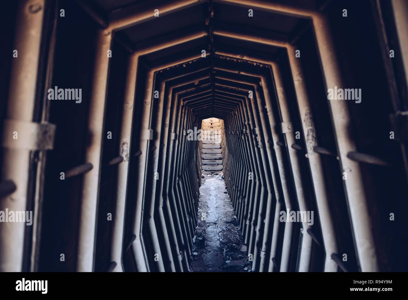 Underground vault entrance. Fallout protection cave in mountains Stock ...