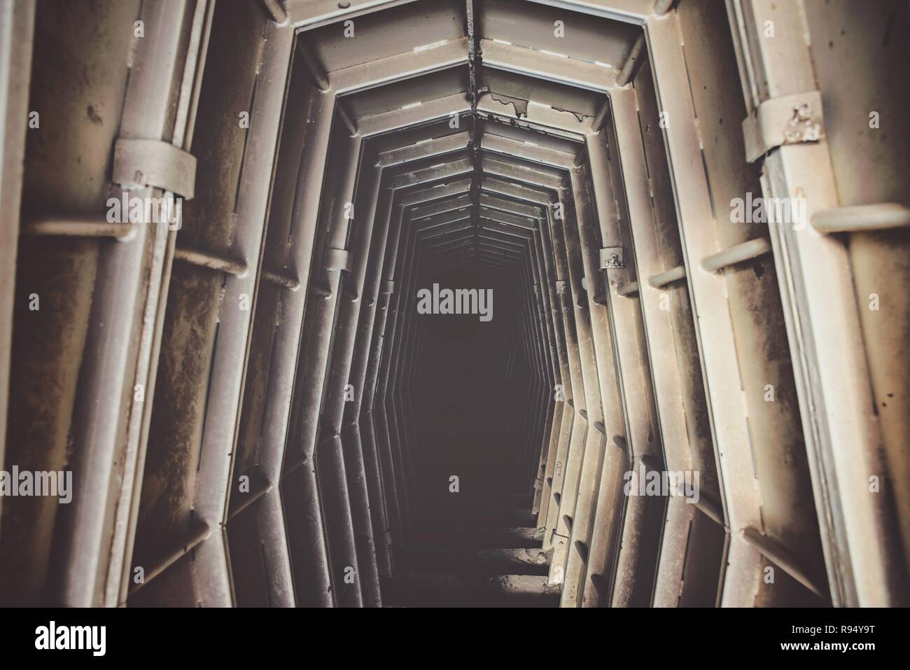 Underground vault entrance. Fallout protection cave in mountains Stock ...