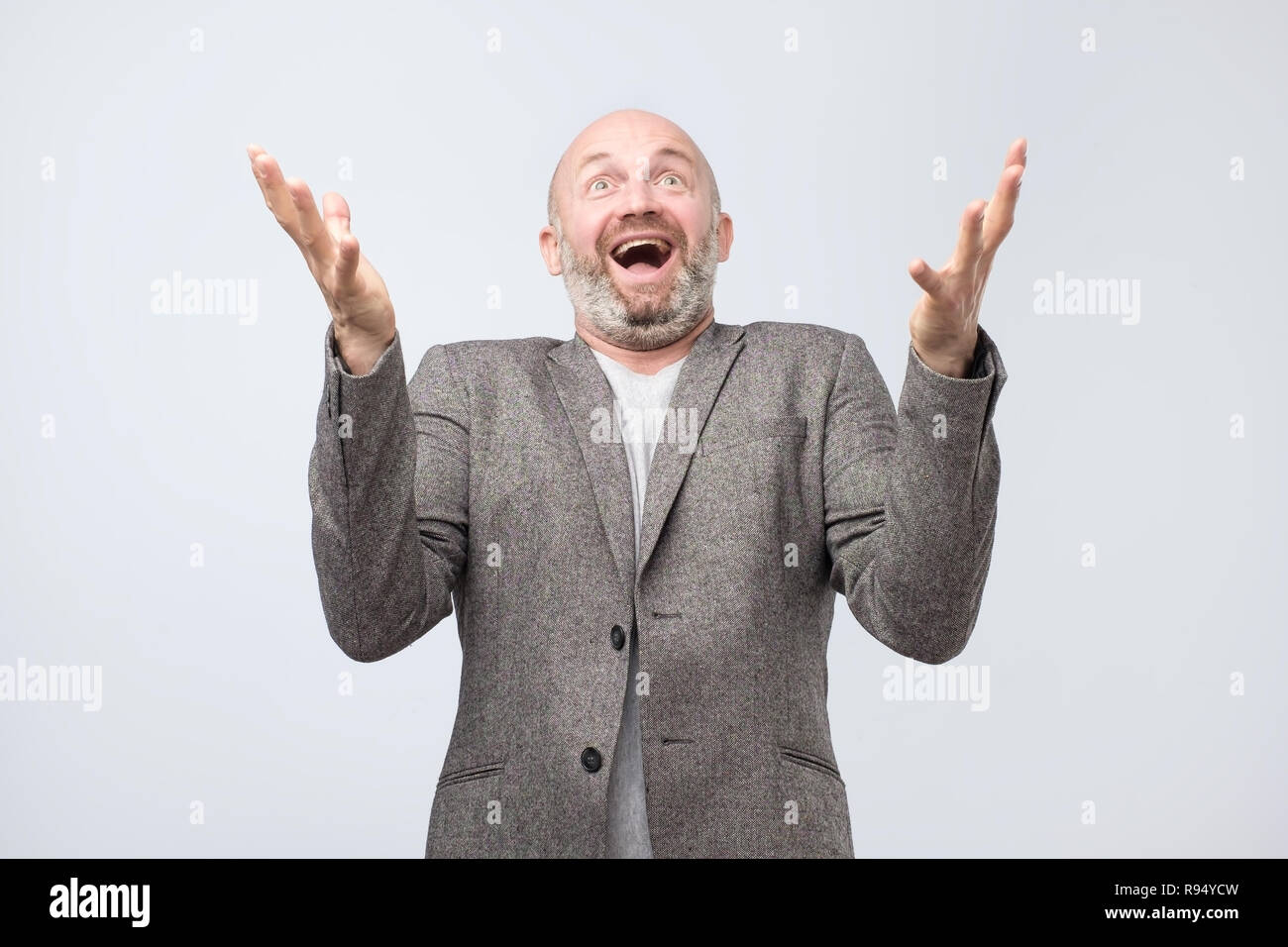 Man raising up hands hi-res stock photography and images - Alamy