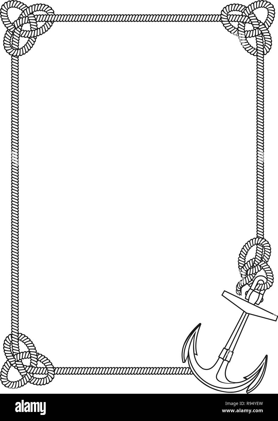 Rope border frame Stock Vector Images - Alamy