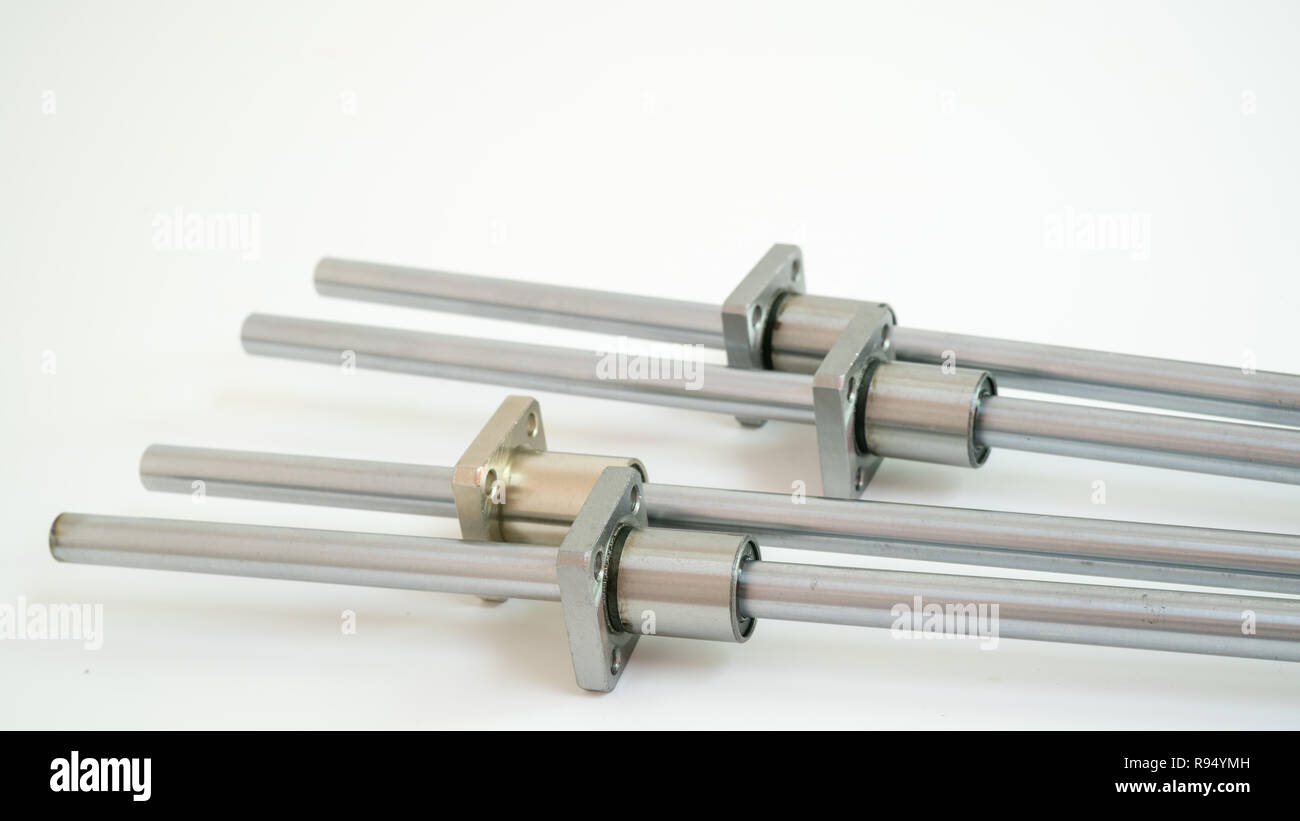 Metal linear bearings Stock Photo - Alamy