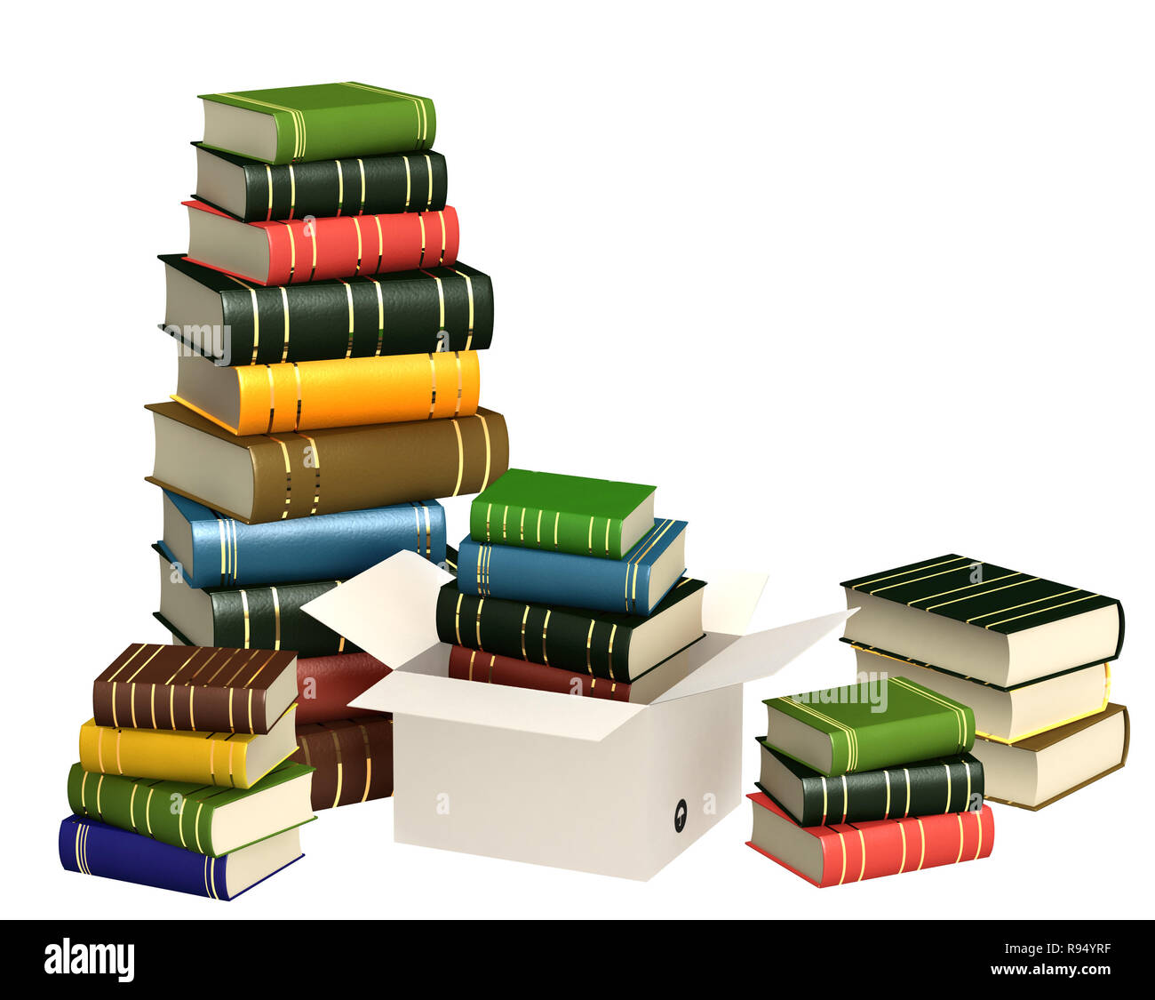 Books. Objects isolated over white Stock Photo - Alamy