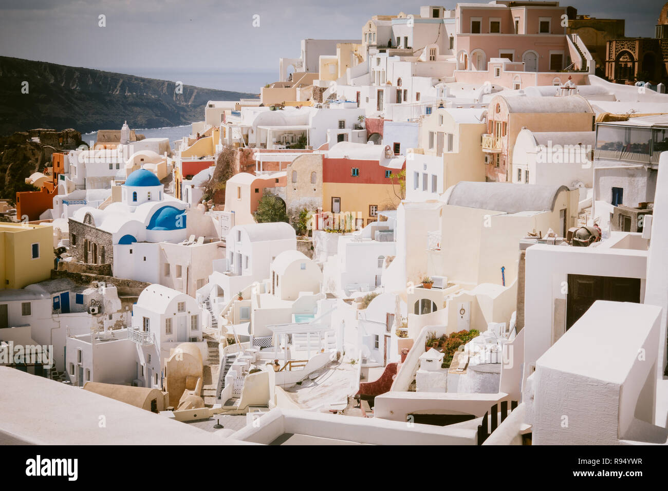 Traditional decoration element in Oia village, Santorini island, Greece ...