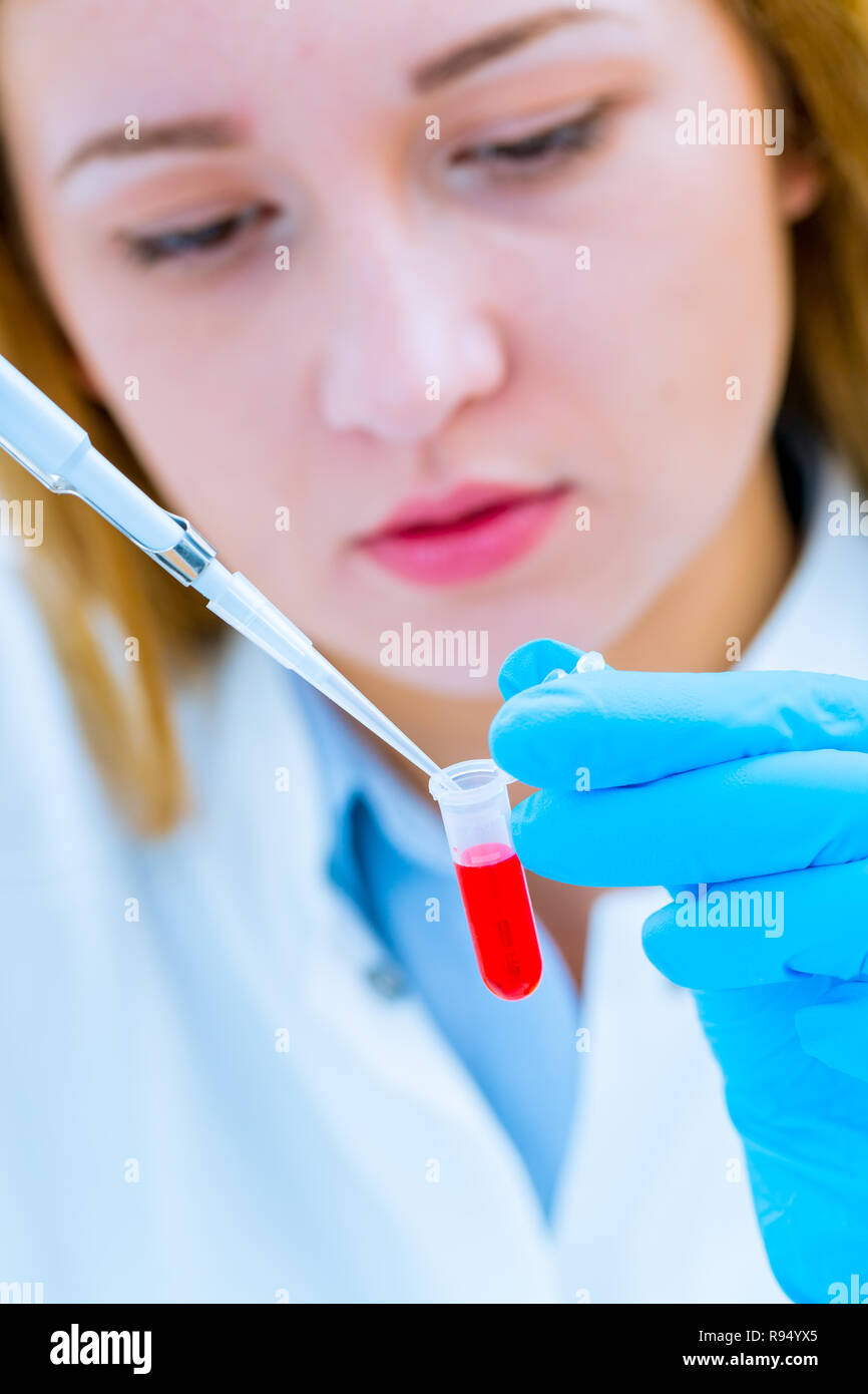 Girl lab technician at the clinic's microbiology laboratory Stock Photo ...