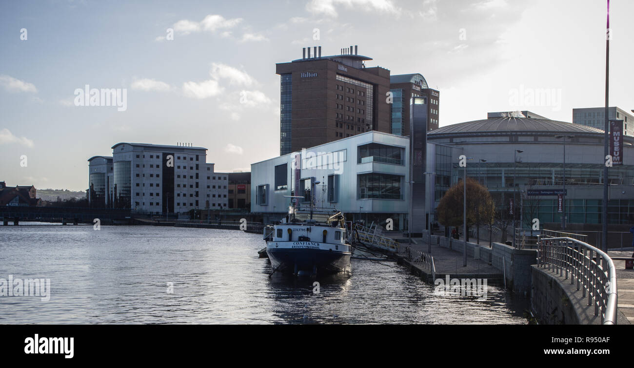 The Belfast Barge, Confiance, Belfast city centre Stock Photo - Alamy
