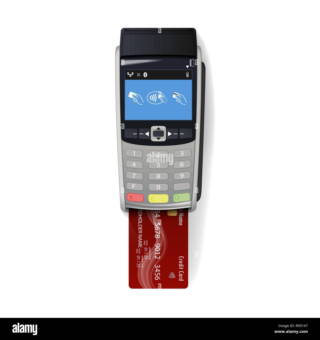 Pos terminal credit card 3d Stock Vector Images - Alamy