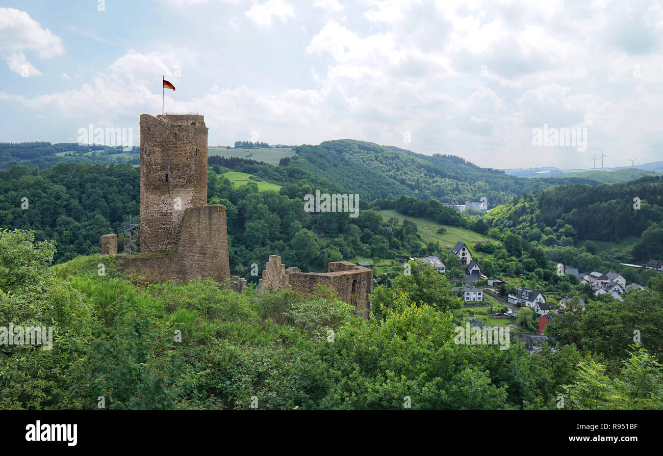 Lion Castle in the Eifel with Monreal Stock Photo - Alamy