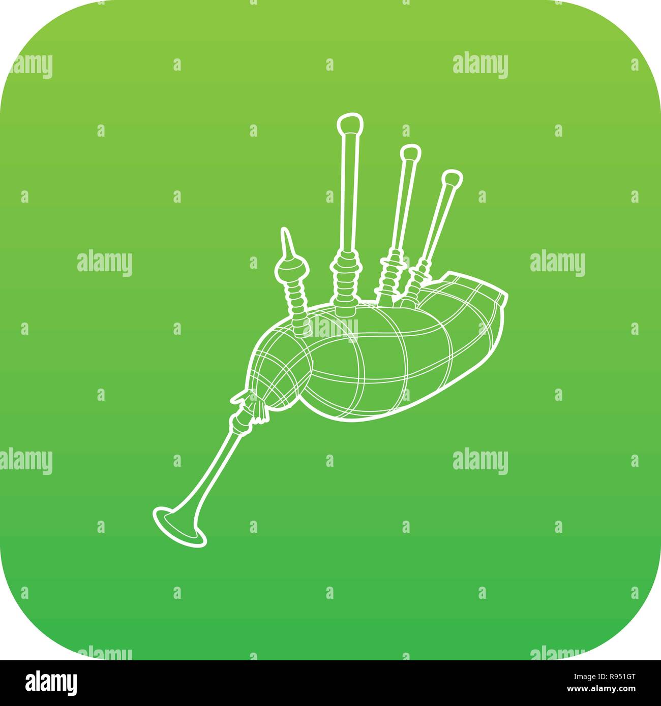 Bagpipe icon green vector isolated on white background Stock Vector ...