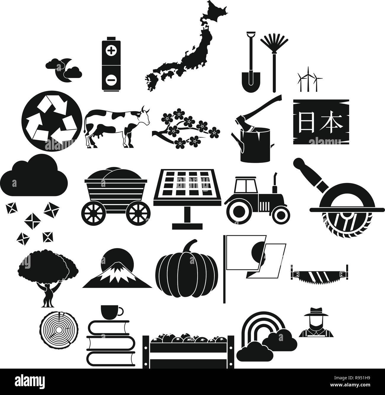 Wood icons set. Simple set of 25 wood vector icons for web isolated on ...