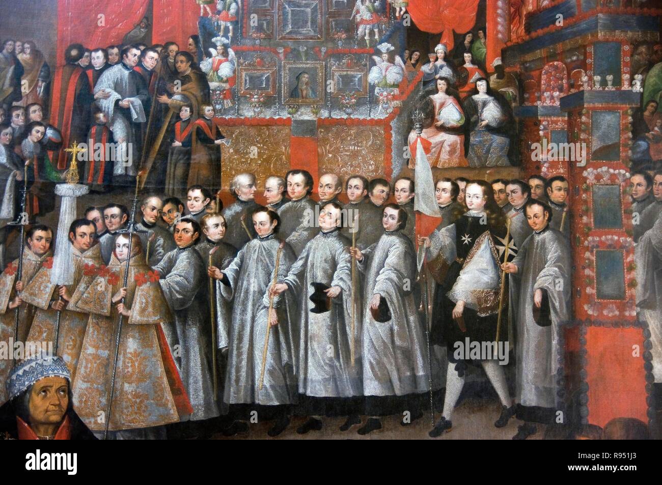 Peru. Cusco city. The Archbishop Palace. Paintings of Cuzco School ...