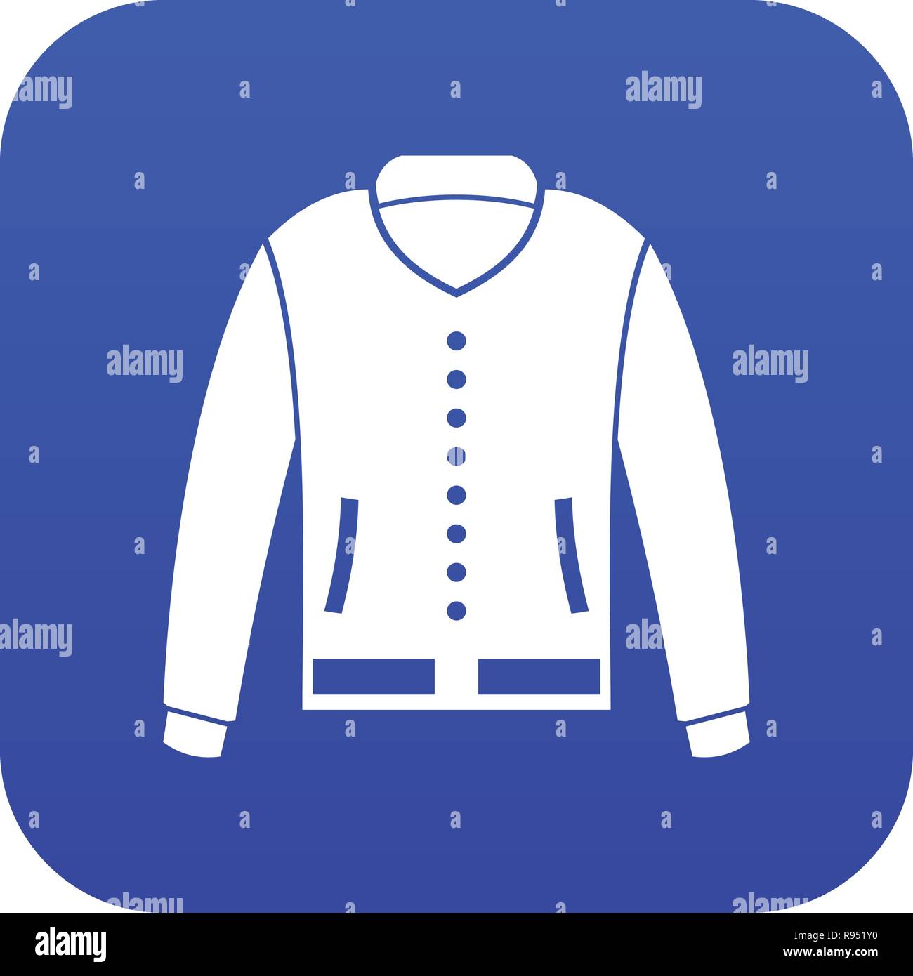 Jacket icon digital blue for any design isolated on white vector ...
