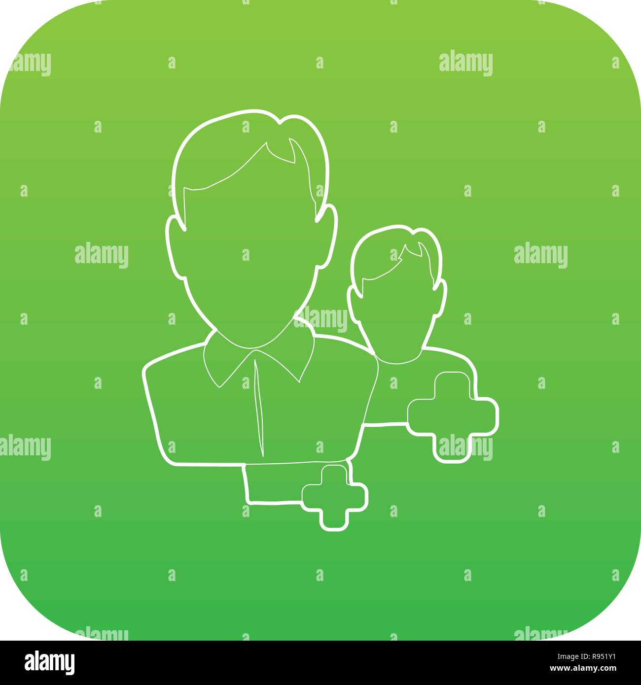 Add users icon green vector isolated on white background Stock Vector ...
