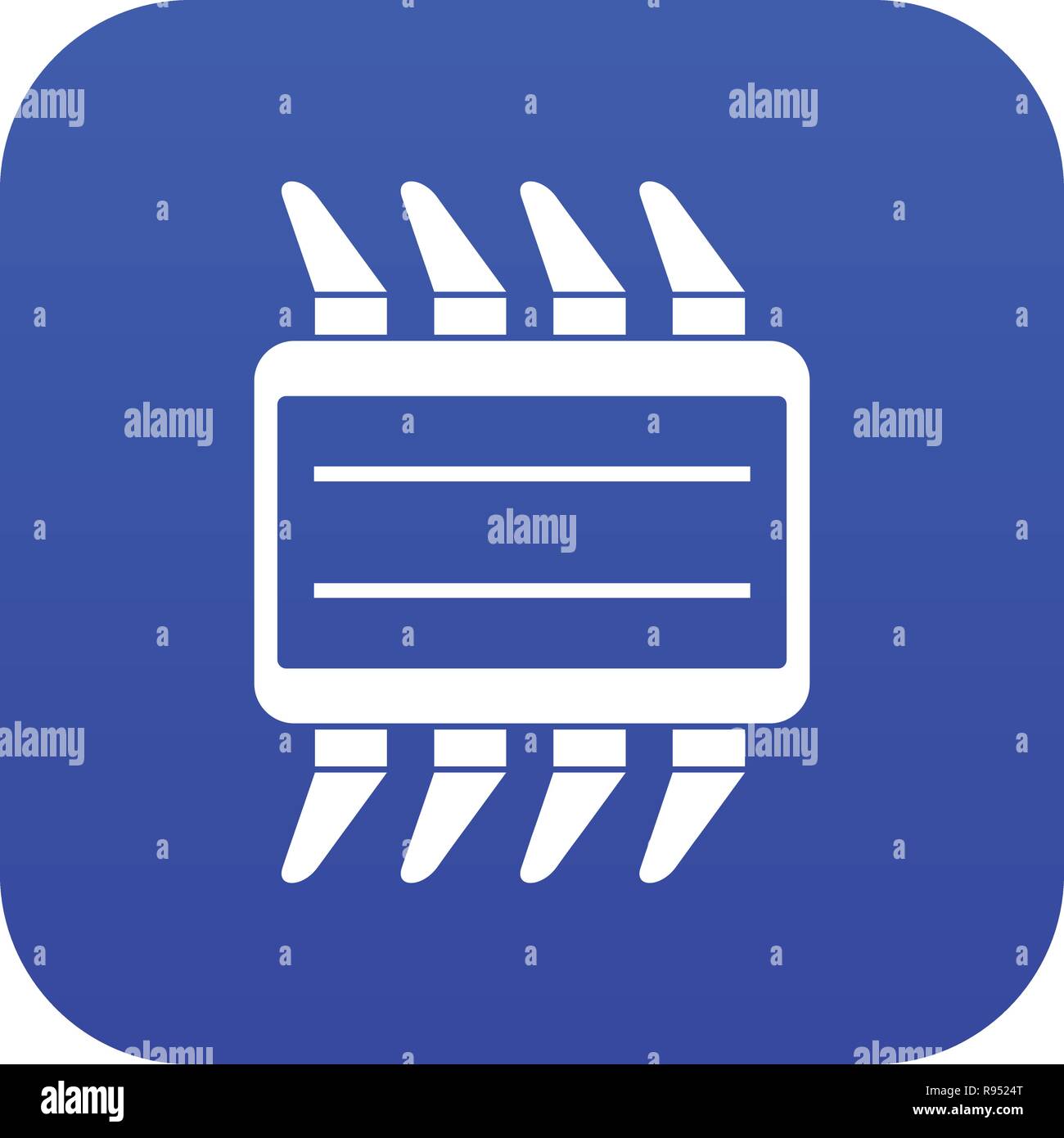 CPU icon digital blue for any design isolated on white vector ...