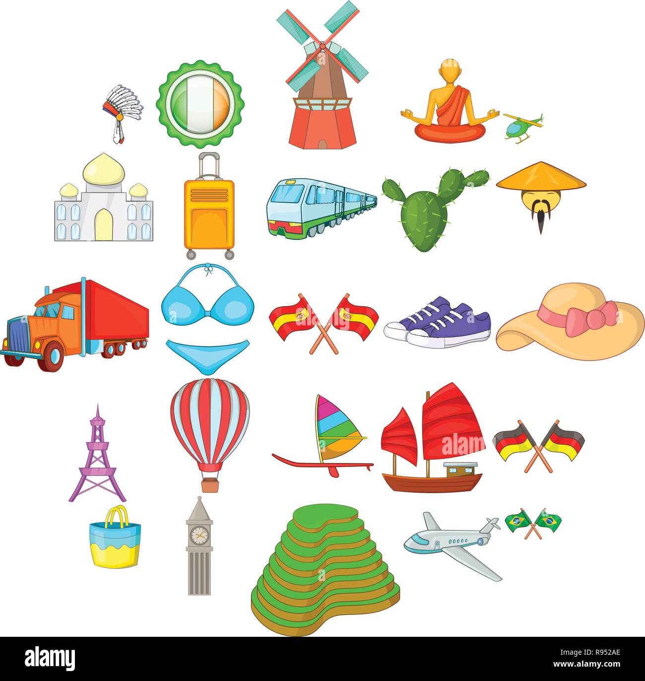 Visit icons set. Cartoon set of 25 visit vector icons for web isolated ...