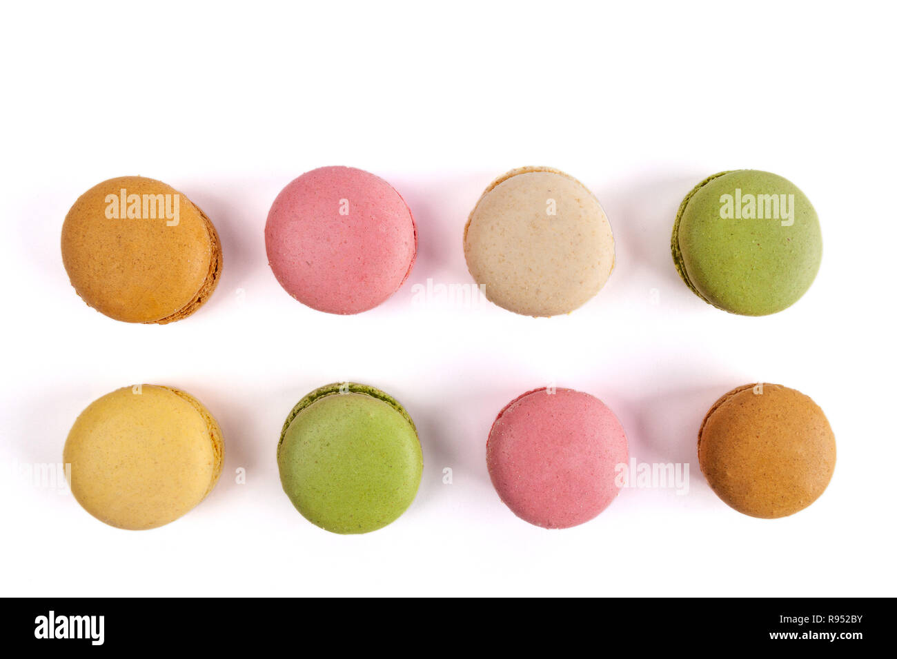Row pink macarons on Cut Out Stock Images & Pictures - Alamy
