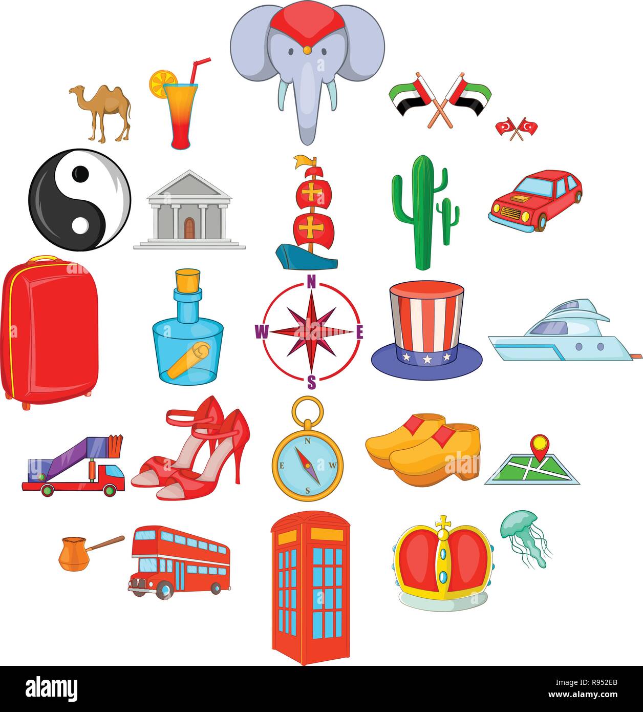 Ramble icons set. Cartoon set of 25 ramble vector icons for web ...