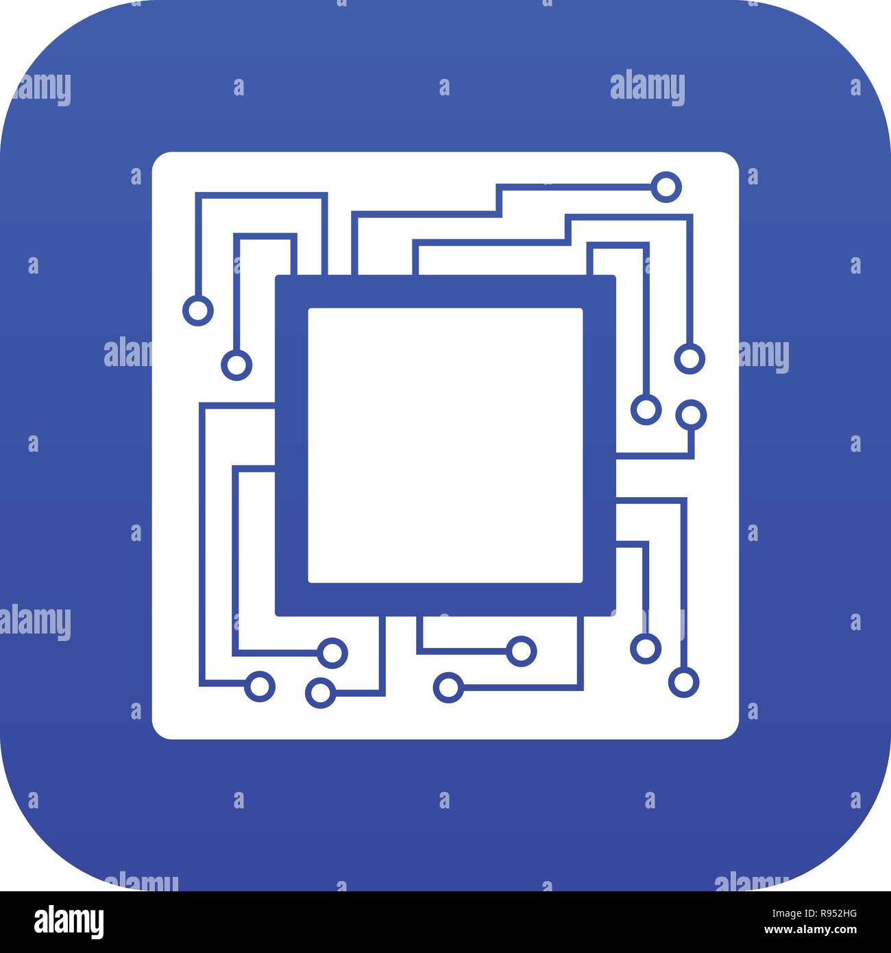 Microchip icon digital blue for any design isolated on white vector ...