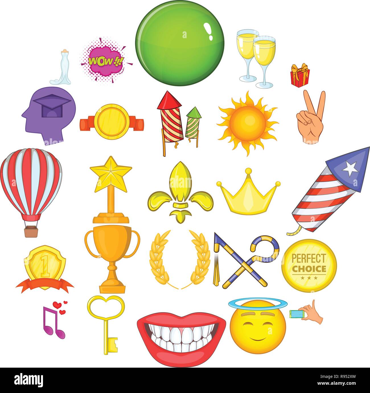 Glory icons set. Cartoon set of 25 glory vector icons for web isolated ...