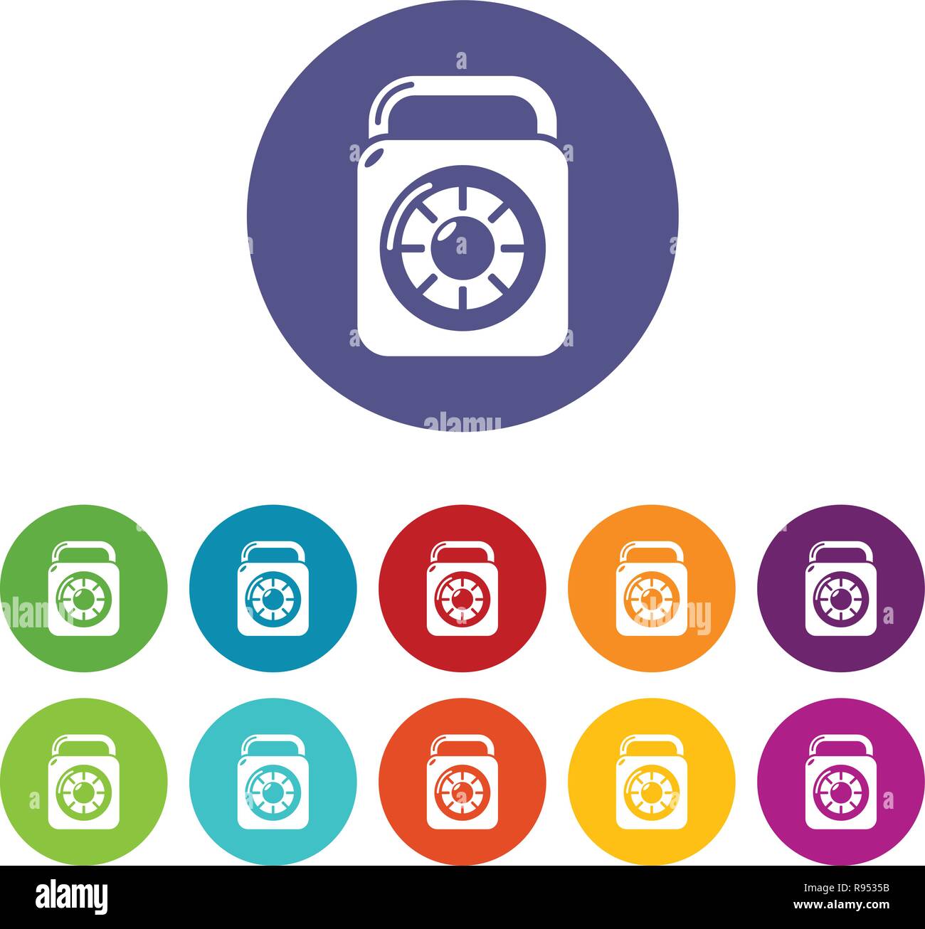 Lock element icons color set vector for any web design on white ...