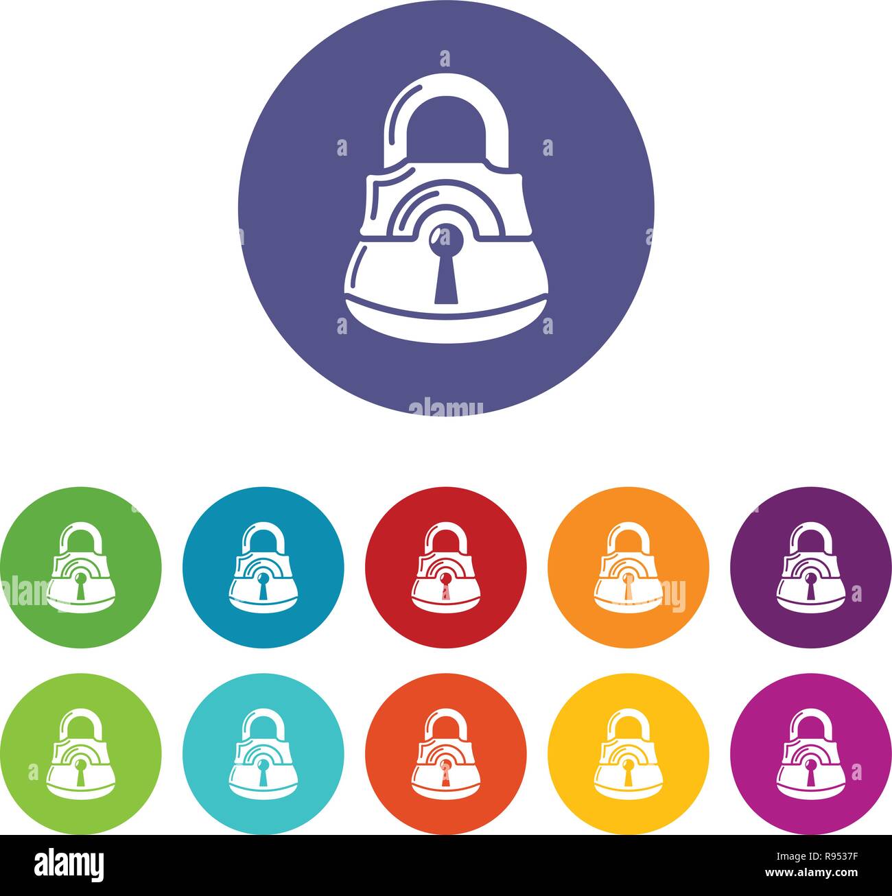 Lock gates icons color set vector for any web design on white ...