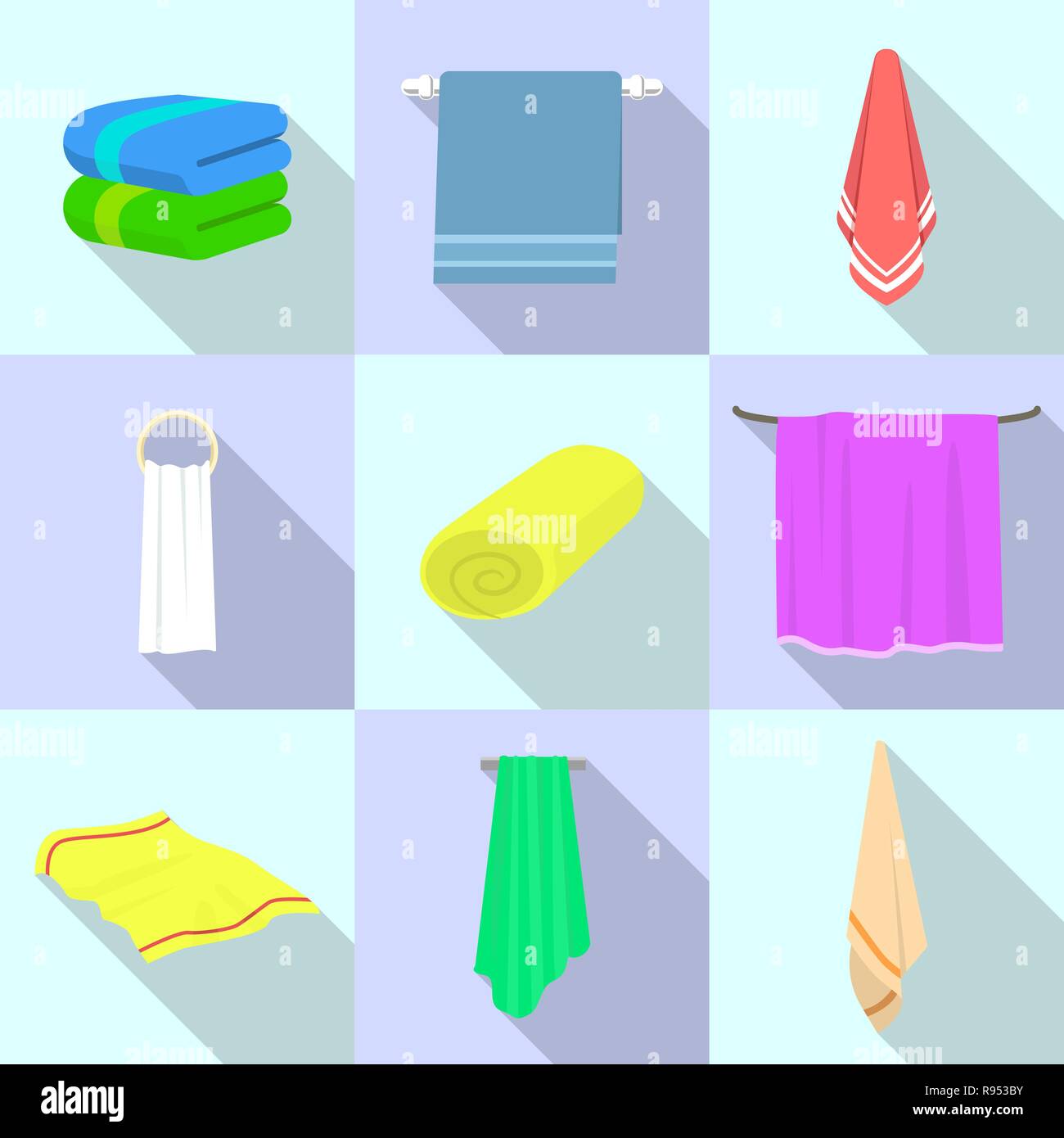 Towel icon set, flat style Stock Vector Image & Art - Alamy