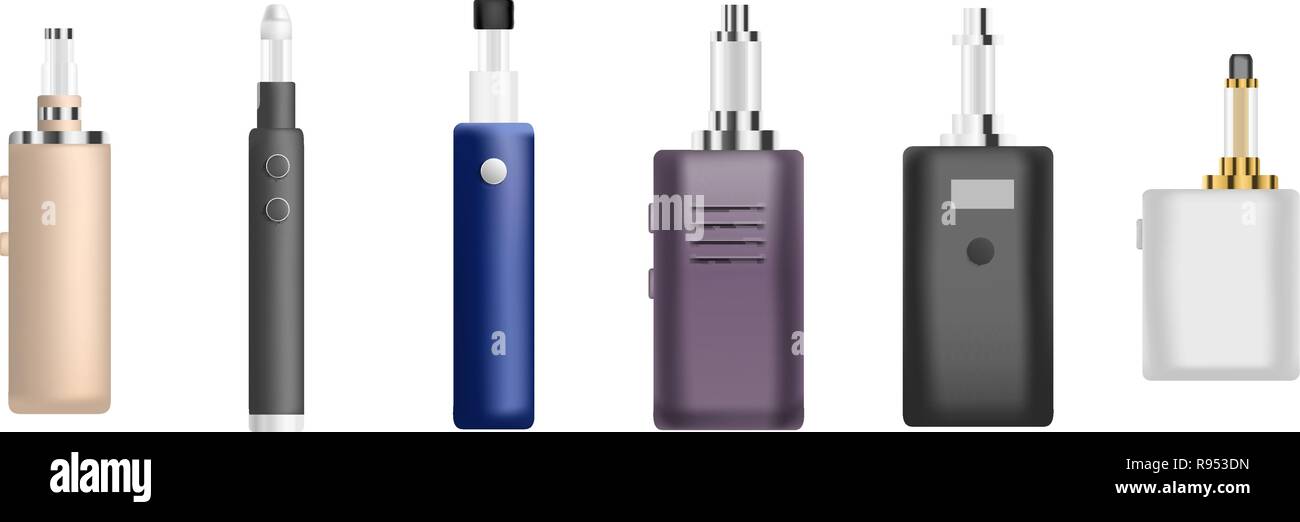 Electronic cigarette icon set, realistic style Stock Vector Image & Art - Alamy