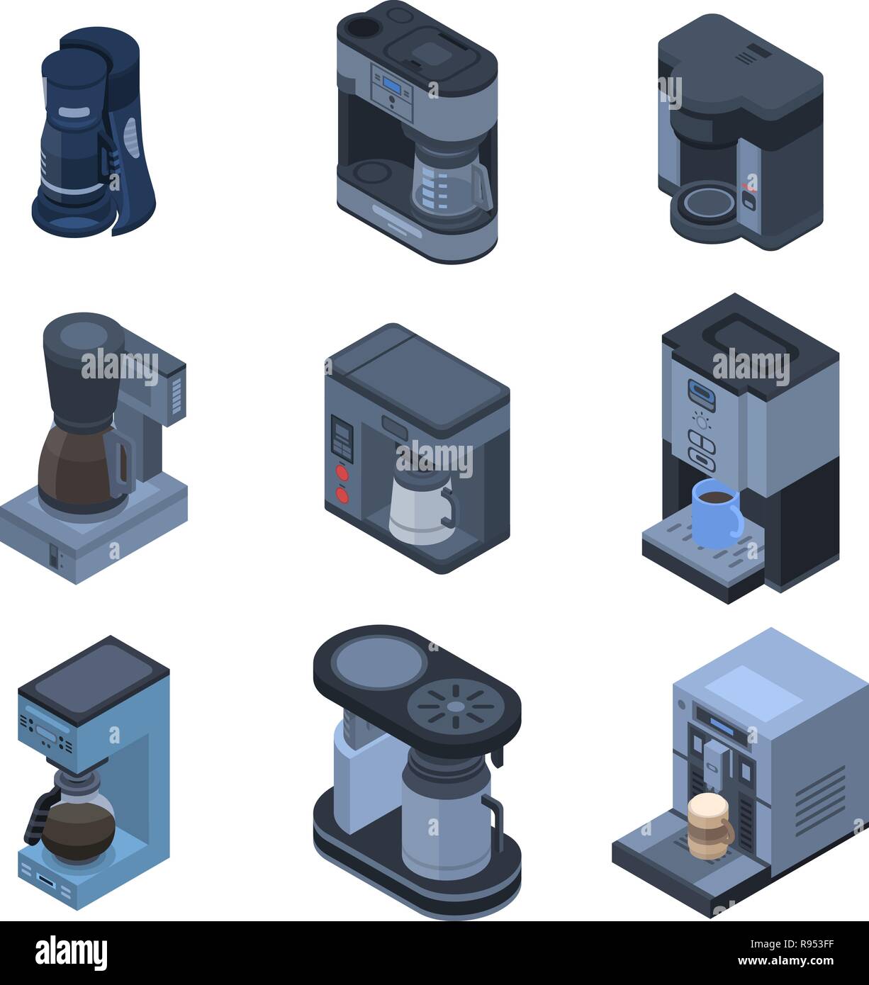 Set 3d coffee beans Stock Vector Images - Alamy