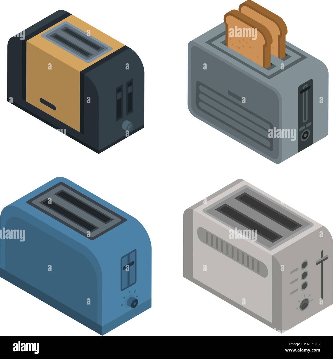 Toaster icon set, isometric style Stock Vector Image & Art - Alamy
