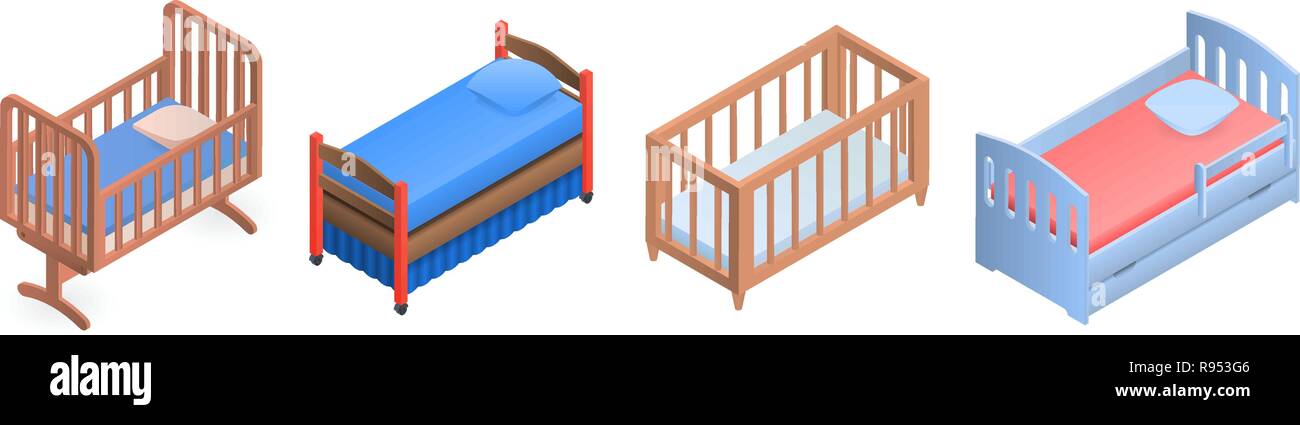 Crib icon set, isometric style Stock Vector Image & Art - Alamy