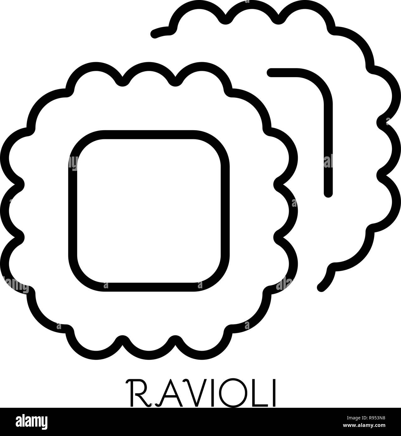 Ravioli pasta icon, outline style Stock Vector Image & Art - Alamy