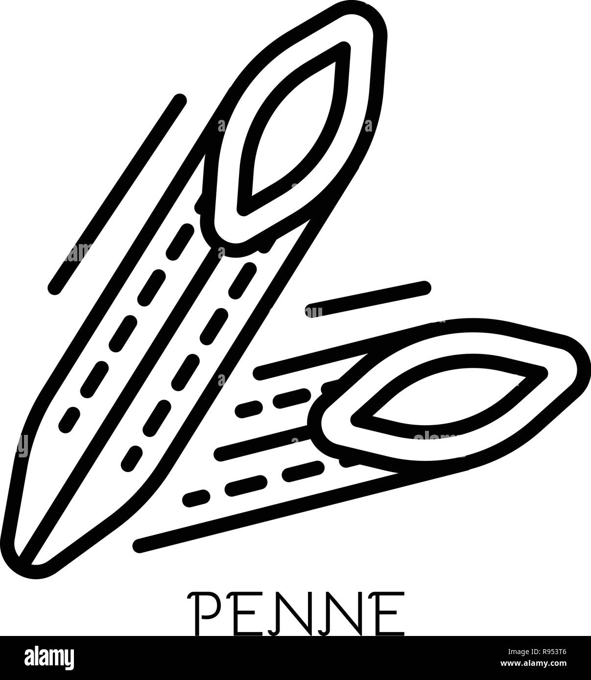 Italian penne pasta isolated Black and White Stock Photos & Images - Alamy